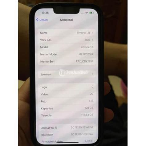 HP Apple IPhone 13 Blue 128GB Ex Digimap ID A Mulus Like New Di Depok