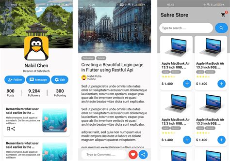 Flutter New Template Design Sahretech