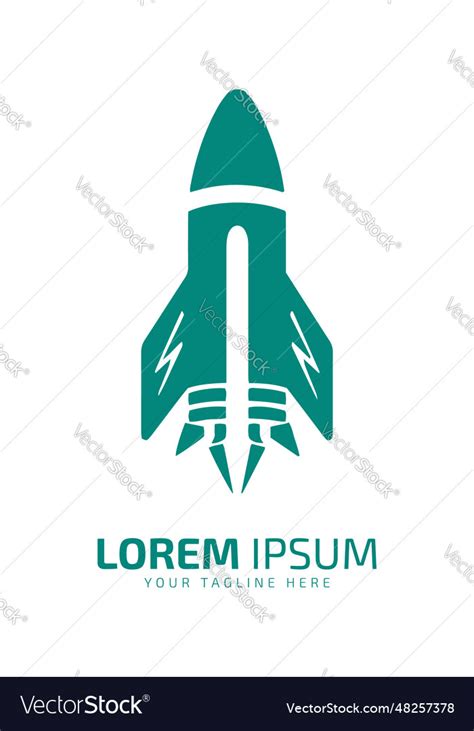 Rocket Ascent Depicted Silhouette Logo Concept Vector Image