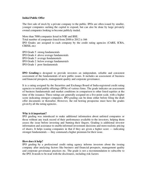 Ipo Analysis From 2008 2012