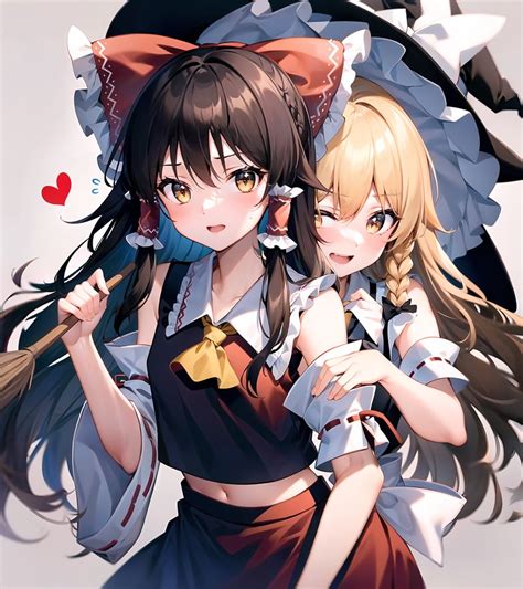 Hakurei Reimu And Kirisame Marisa Touhou Generated By Berebere Using