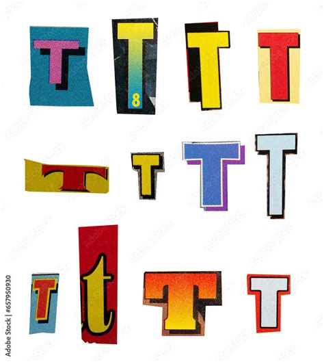 Ransom Letter Font T From Printout Magazine Cutout Collage Element For
