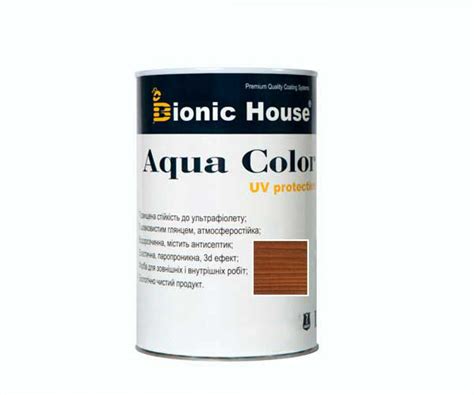 Фарба для Дерева Bionic House Aqua Color Uv Protect 0 8л Коньяк