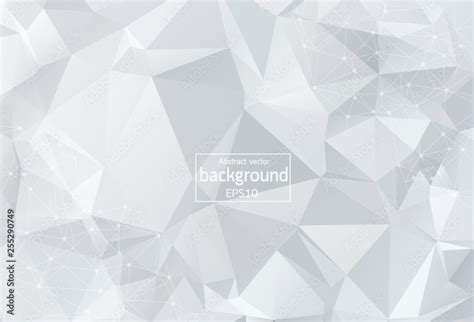 Abstract Low Poly Grey White Technology Vector Background Connection Structure Vector Data