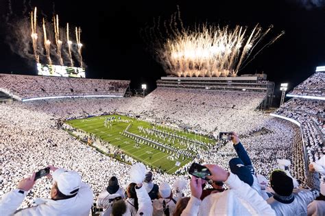 Penn State Fans Celebrate The White Out Win Faces In The Crowd