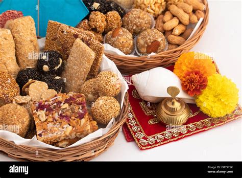 Indian Winter Delicacy Viz Tilgul Til Mithai Gajak Chikki Tilkut