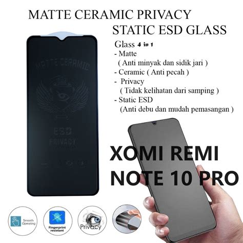 Jual Matte Ceramic Privacy Static Esd Glass Xomi Remi Note Pro Note Pro Max Sam M