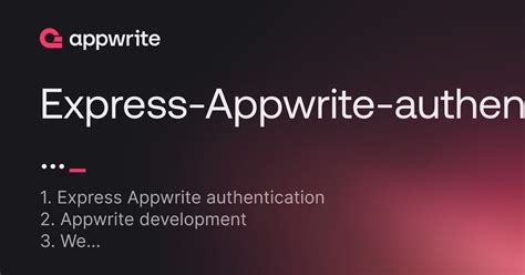 Express Appwrite Authentication Example Threads Appwrite
