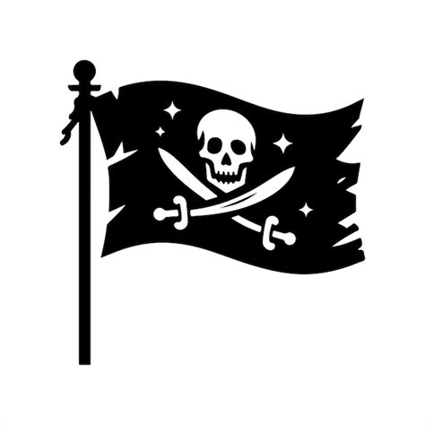 Premium Vector Vector Pirate Flag With A Skull And Crossbones