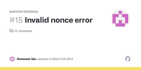 Invalid Nonce Error · Issue 15 · Askmikebitstamp · Github