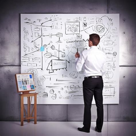 premium ai image man writes project on the blackboard business