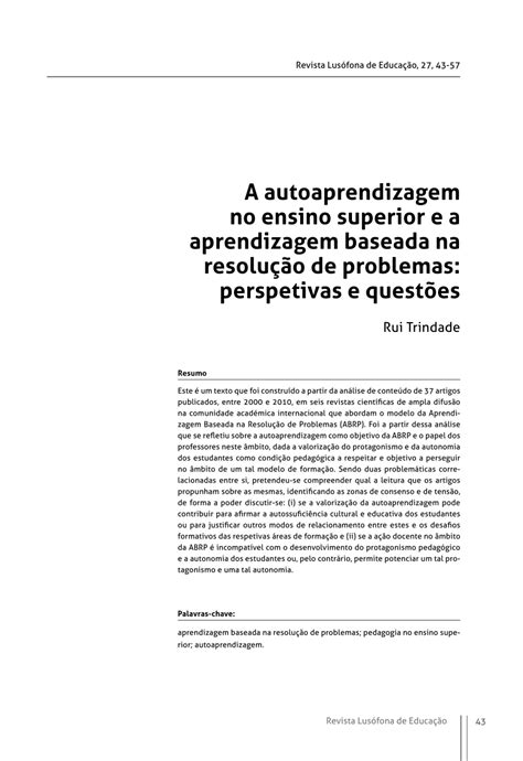 Pdf Self Directed Learning And Problem Based Learning Perspectives And Questions