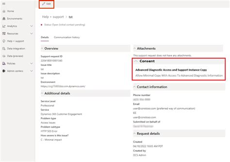 访问客户数据的支持环境和同意 power platform microsoft learn