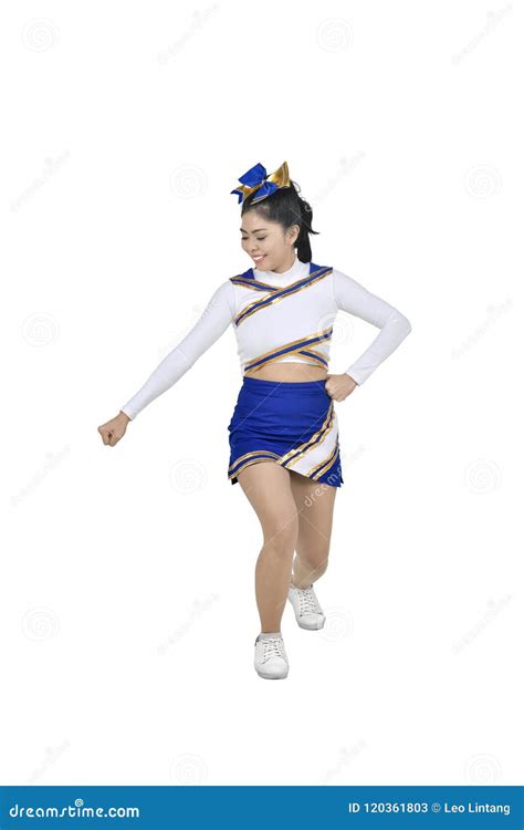 Beautiful Asian Cheerleader In Action Stock Image Image Of Girl