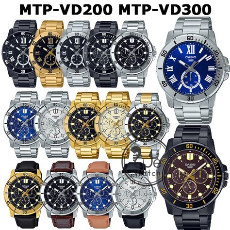 Casio ของแท้ รุ่น Mtp Vd300 Mtp Vd200 นาฬิกาผู้ชาย กล่องและประกัน 1 ปี Mtp Mtpvd200 Mtpvd300 Mtp