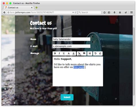 Squire Editor Form Widgets Jotform
