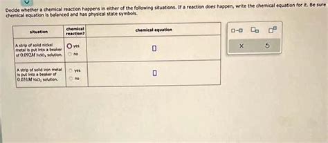 Answered Decide Whether A Chemical Reaction Bartleby