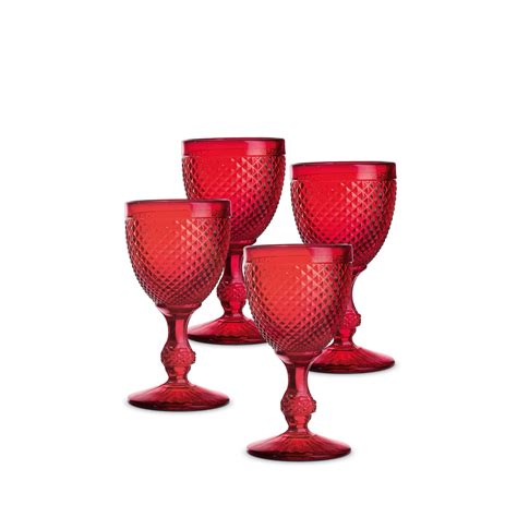Vista Alegre Bicos Red Water Goblets Red Set Of 4 — Grayson Living