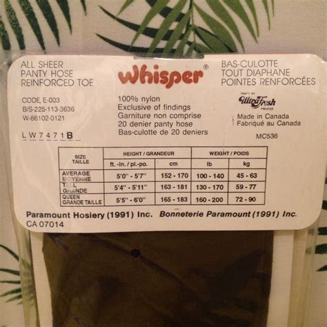 Vintage Pantyhose Whisper All Sheer Color Charcoal Si Gem