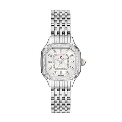 Michele Womens Meggie Swiss Three Hand Stainless Steel Watch Mww33b000001