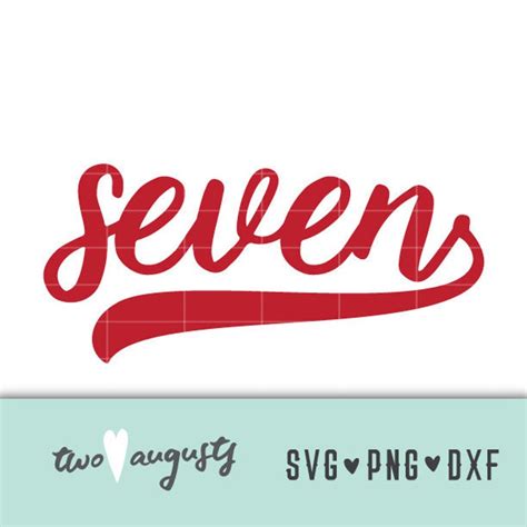 Seven Baseball Style Number Svg Dxf Png File Cricut Etsy