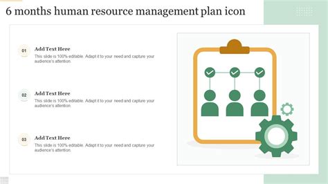 6 Months Human Resource Management Plan Icon PPT Slide