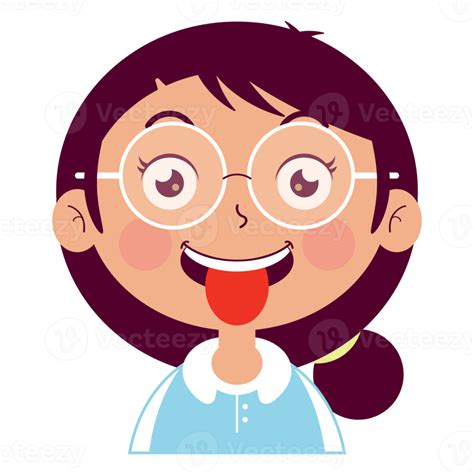 Girl Playful Face Cartoon Cute 14604039 Png