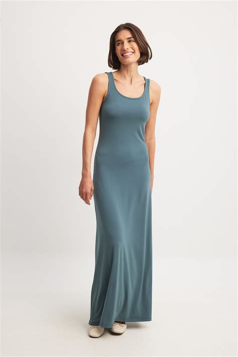 Scooped Neck Maxi Tank Dress Grey Na Kd