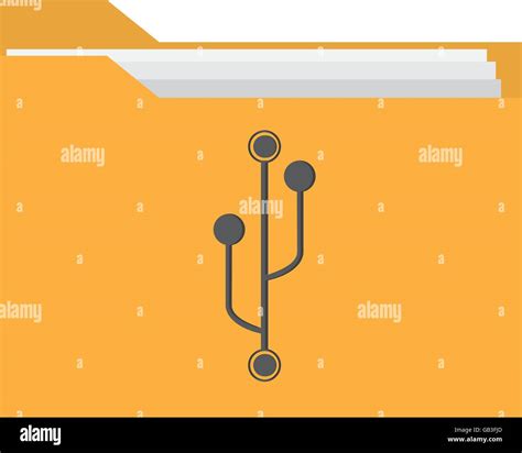 Folder With Documentsand Usb Symbol Icon Stock Vector Image And Art Alamy