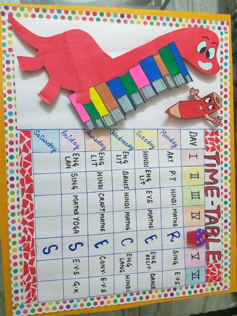 Time Table Diy Drawing Books Teachers Attendance Register Decoration Ideas Teachers Diy