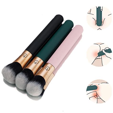 Powerful Vibration 2 In 1 Makeup Brush Sex Toys Women G Spot Vagina Nipple Massager Clitoris