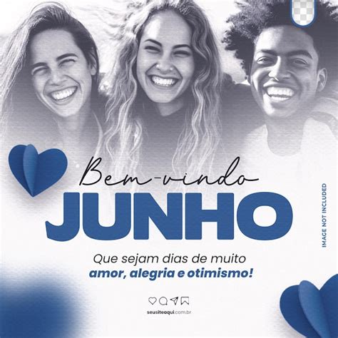 Premium Psd Bem Vindo Junho Que Sejam Dias De Alegria