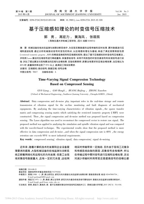 Pdf Time Varying Signal Compression Technology Based On Compressed