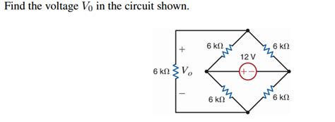 Solved Find The Voltage V In The Circuit Shown Chegg