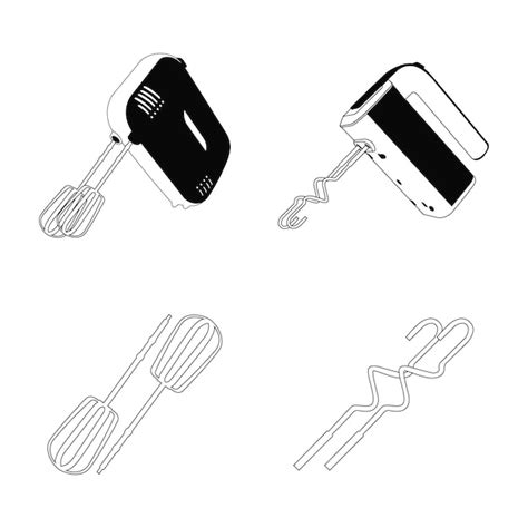 Premium Vector Hand Mixer Set Illustration