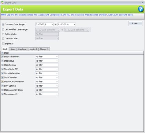 Export Stock AutoCount Resource Center