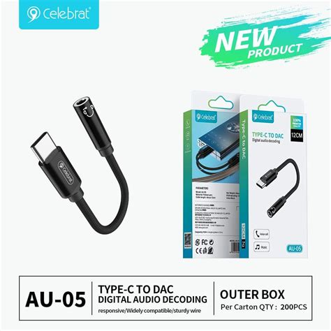 💯Original Celebrat AU-05 Type-C To 3.5 Female Adapter | Lazada