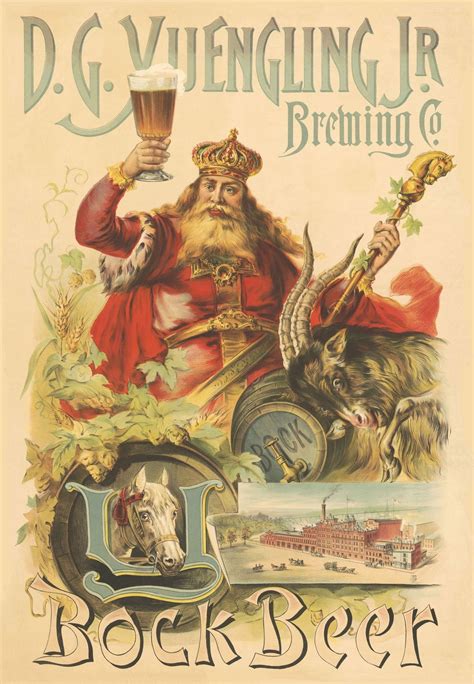 Yuengling Bock Beer 1890 Ad Vintage Poster Pottsville Pa Brewery