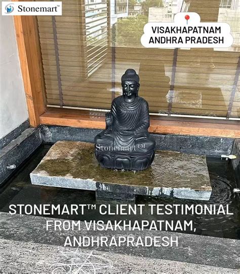 Client Testimonial Of 2 Feet Black Marble Stone Buddha Idol From