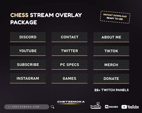 Chess Stream Overlay Animated And Static Version Chess Twitch Overlay