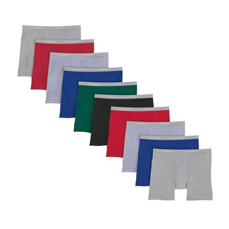 10 Pack Hanes Mens Super Value Pack Assorted Boxer Briefs Modandme