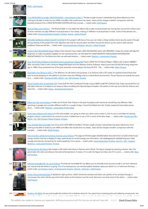 Advanced View Arduino Projects List Use Arduino For Projects 1pdf