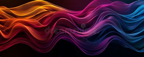 Colorful Abstract Sound Waves On A Black Background Stock Illustration
