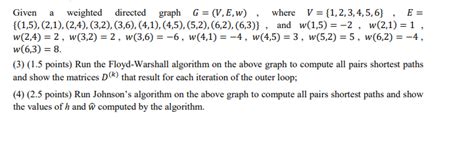 A Given Weighted Directed Graph G V Ew Where V
