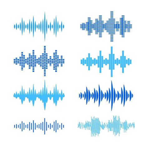 Sound Waves Collection Equalizer Digital And Analog Audio Signal Voice Visualisation Vector