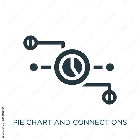 Pie Chart And Connections Vector Icon Pie Chart And Connections