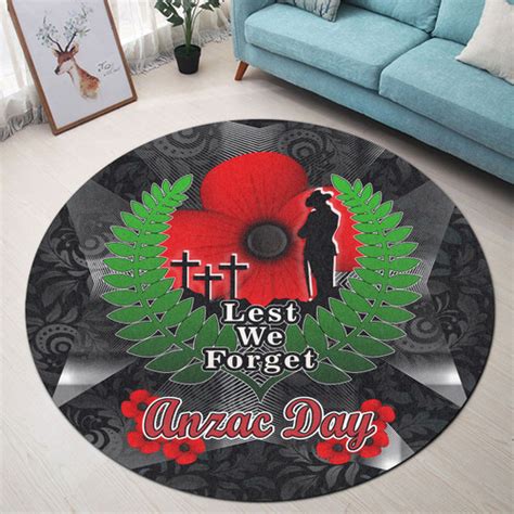 Australia Anzac Day Round Rug Anzac Day Lest We Forget Color Drawing