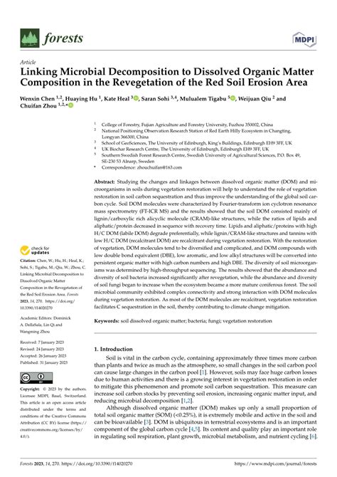 PDF Linking Microbial Decomposition To Dissolved Organic Matter Composition In The