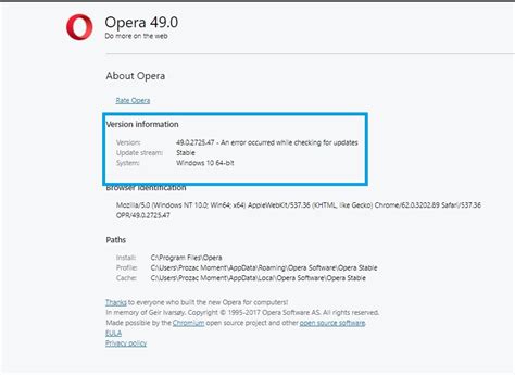 checking for update issue opera forums