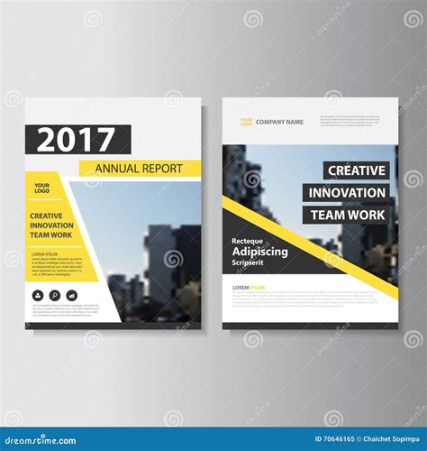Yellow Vector Annual Report Leaflet Brochure Stock Vector
